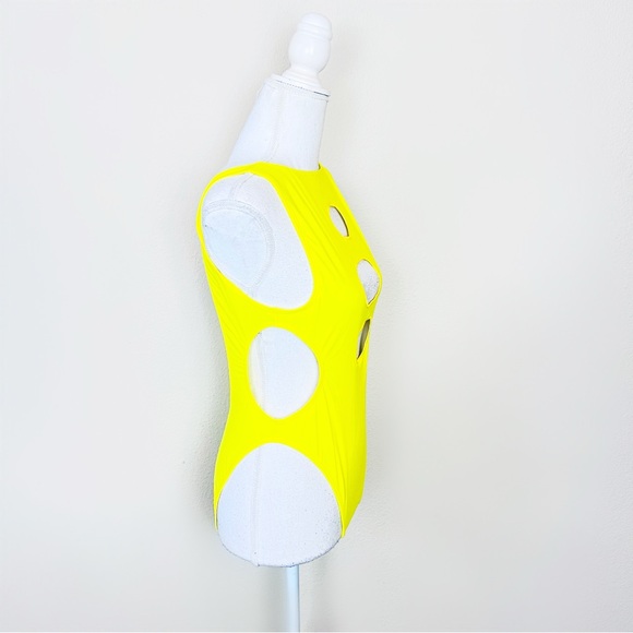 iHeartRaves | Tops | Rave With Mi Gente Neon Yellow Trinity Cut Out ...